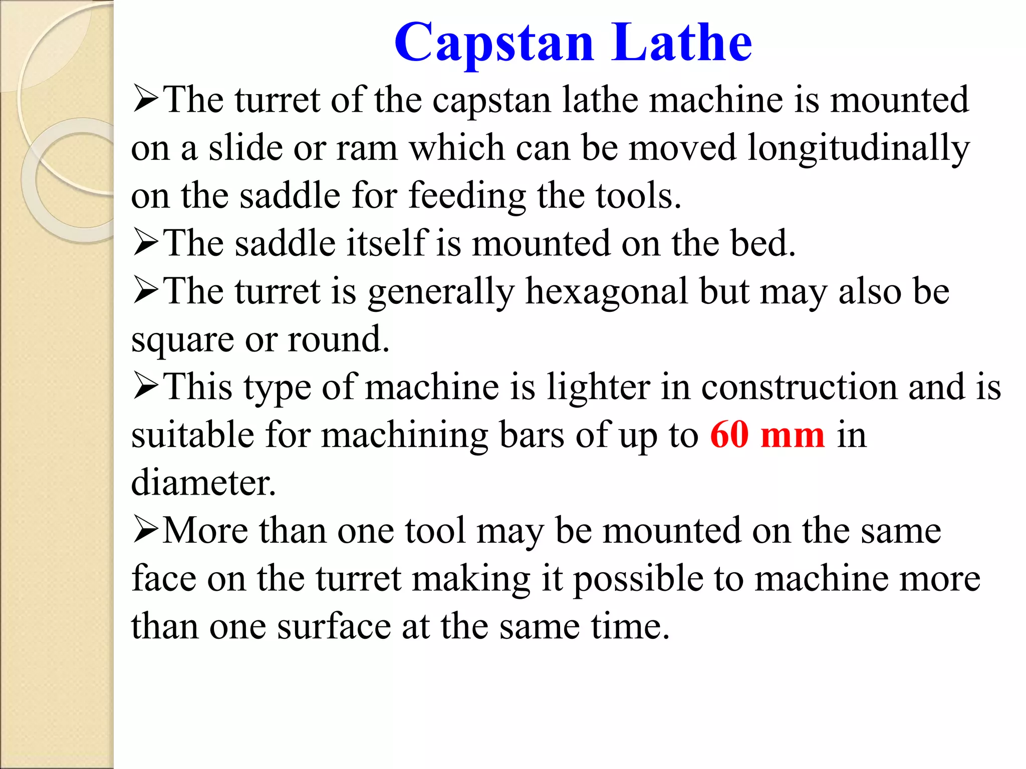 Capston and turrent lathe | PPT