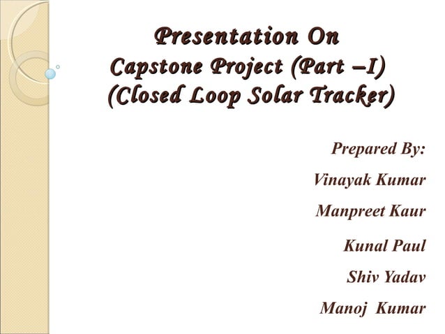 Closed loop solar tracking System | PPT
