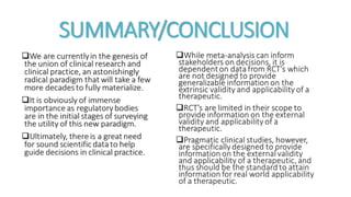 Capstone: Pragmatic Clinical Trials: External Validity ...