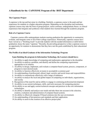 Capstone primer for BSIT Program @DBTC | PDF