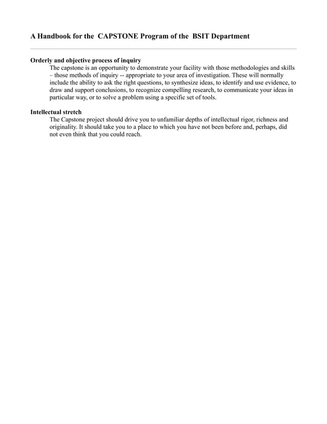 Capstone primer for BSIT Program @DBTC | PDF