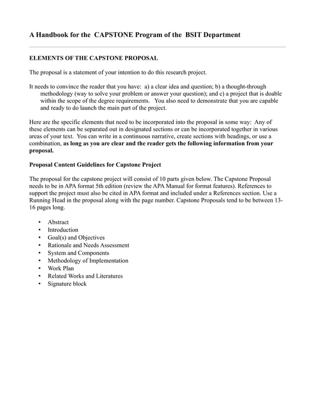 Capstone primer for BSIT Program @DBTC | PDF