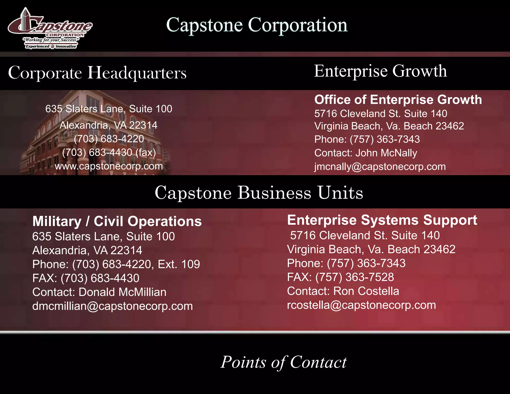 Capstone Capability Briefing | PPTX