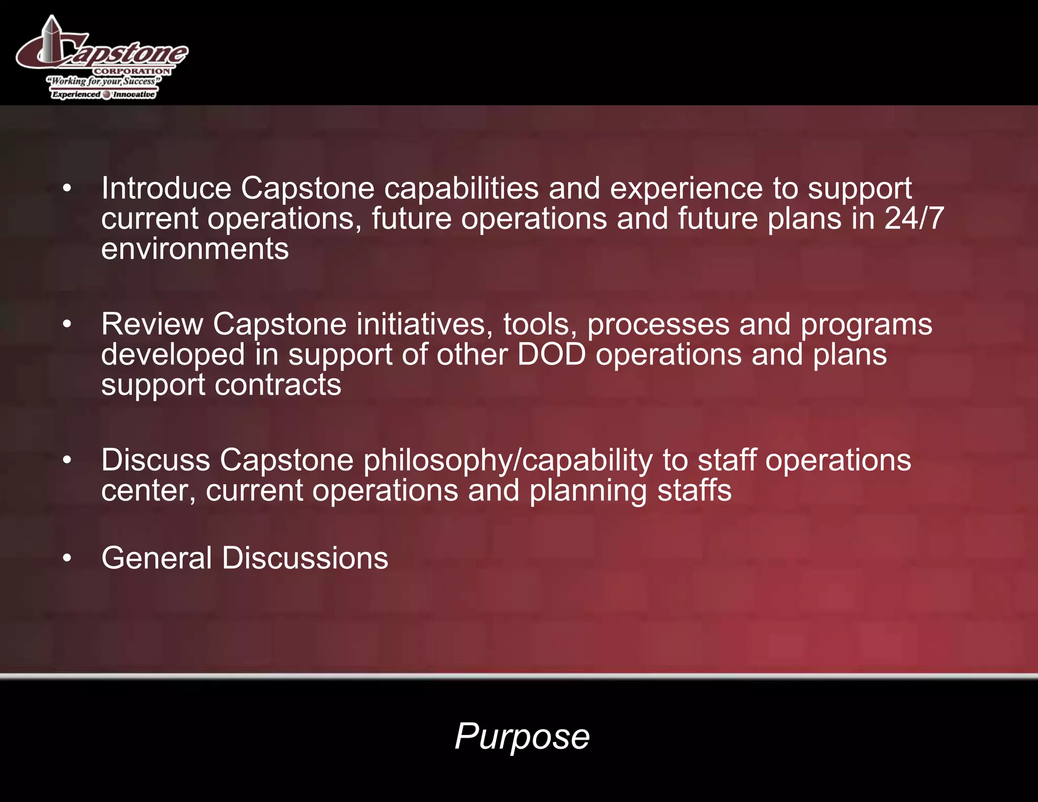 Capstone Capability Briefing | PPTX