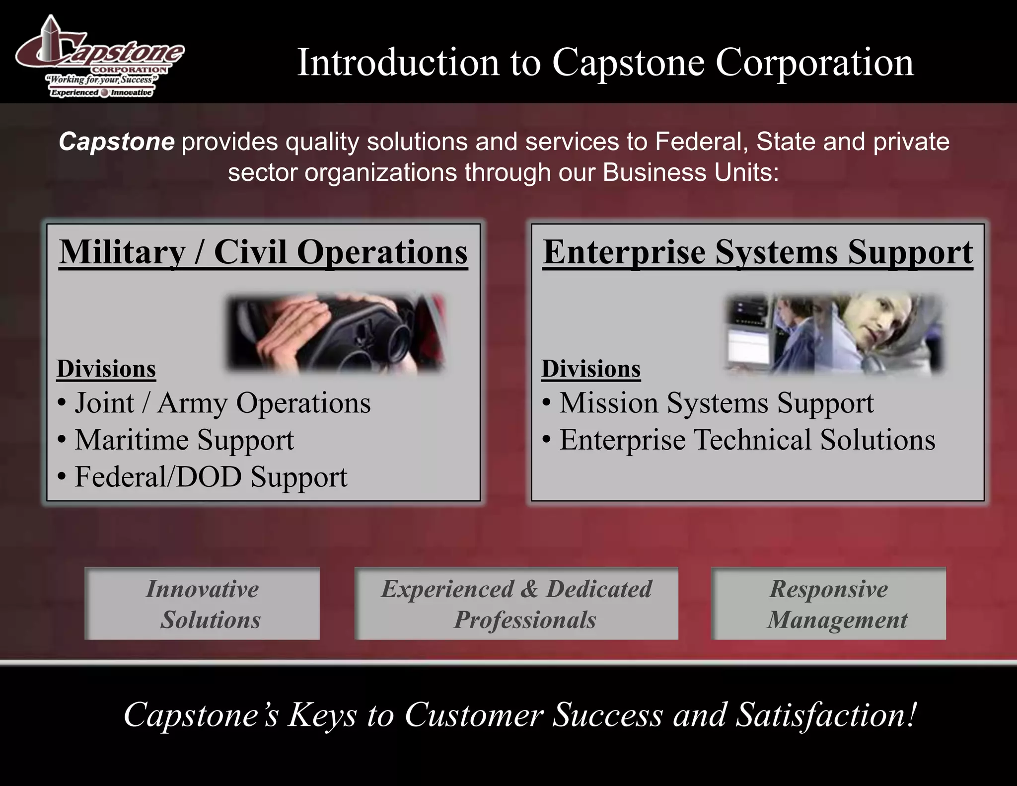 Capstone Capability Briefing | PPTX