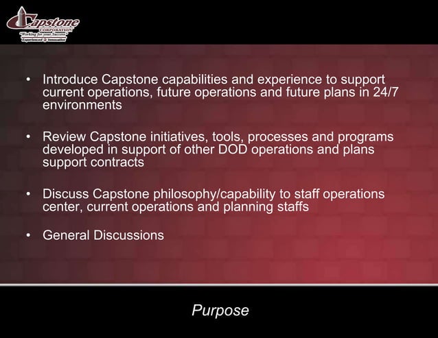 Capstone Capability Briefing | PPTX