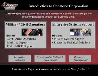 Capstone Capability Briefing | PPTX