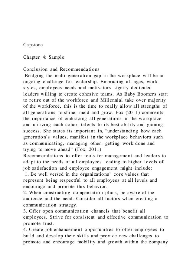CapstoneChapter 4 SampleConclusion and Recommendations | PDF