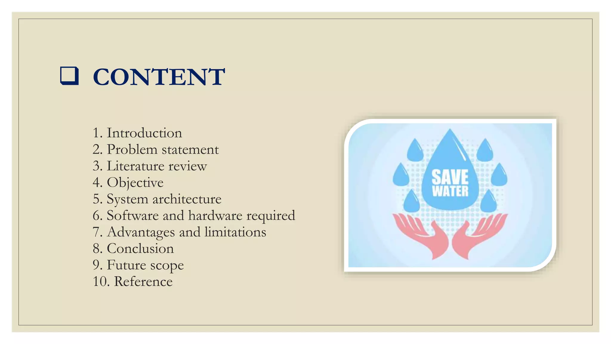 Smart water level management system | PPTX