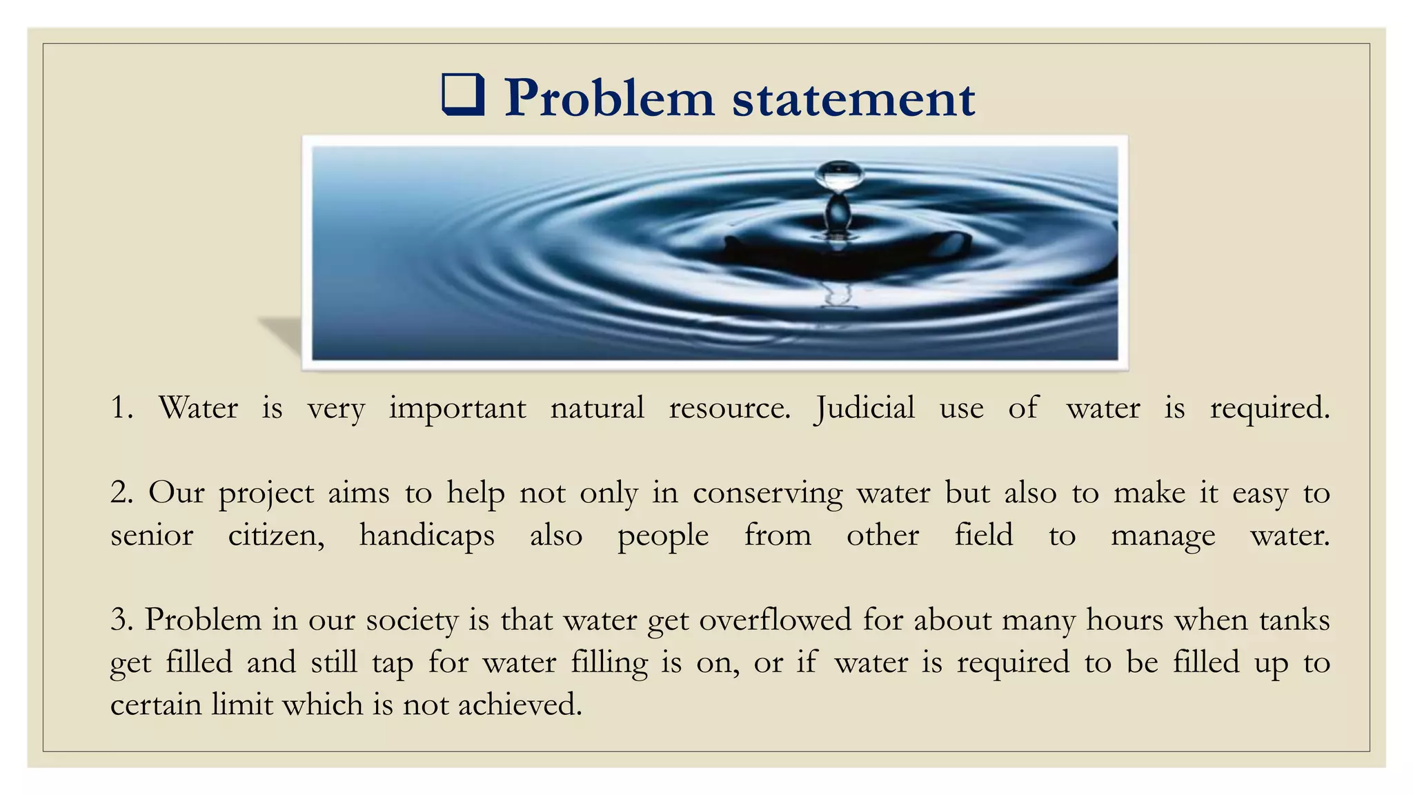 Smart water level management system | PPTX