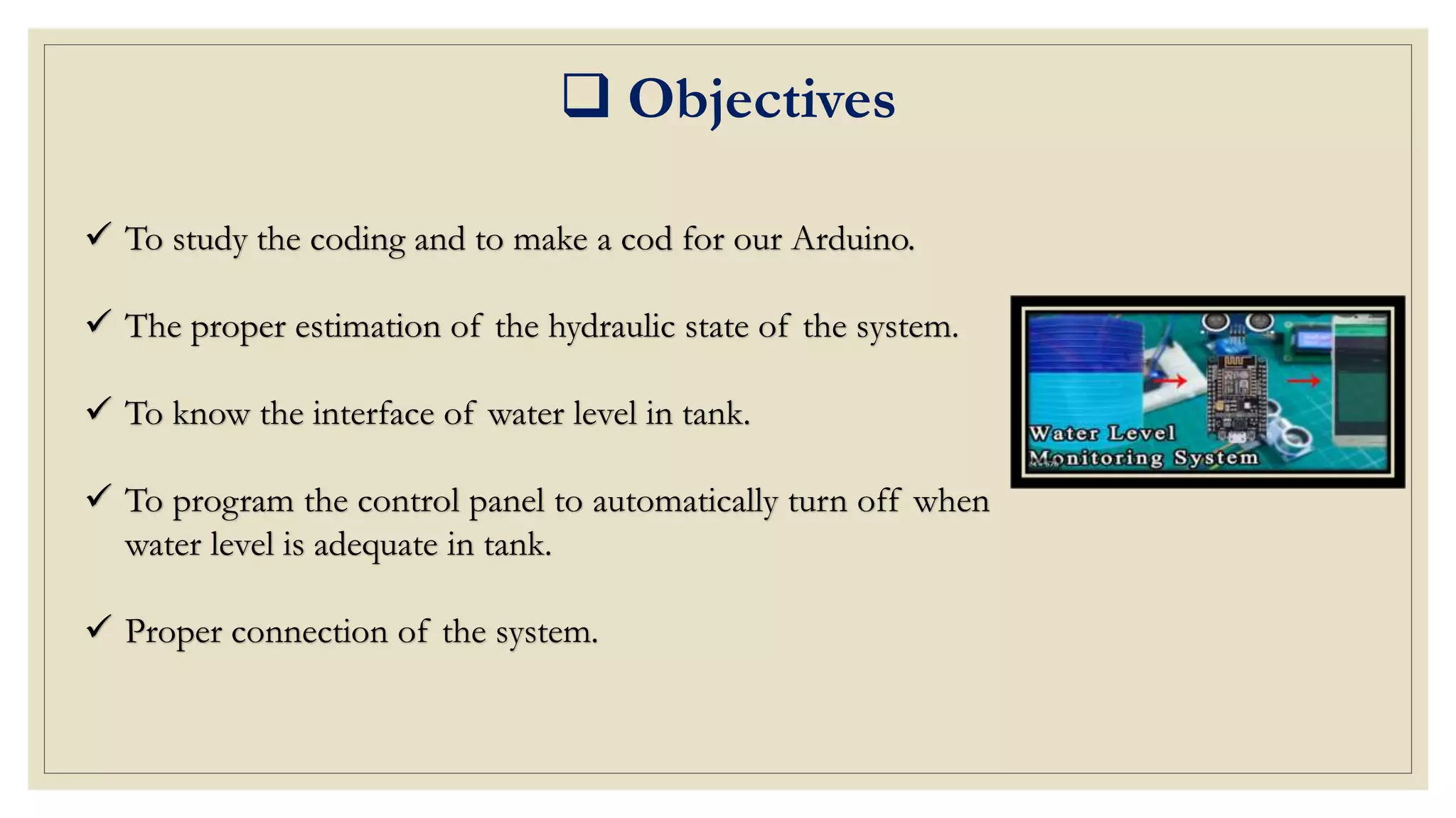 Smart water level management system | PPTX