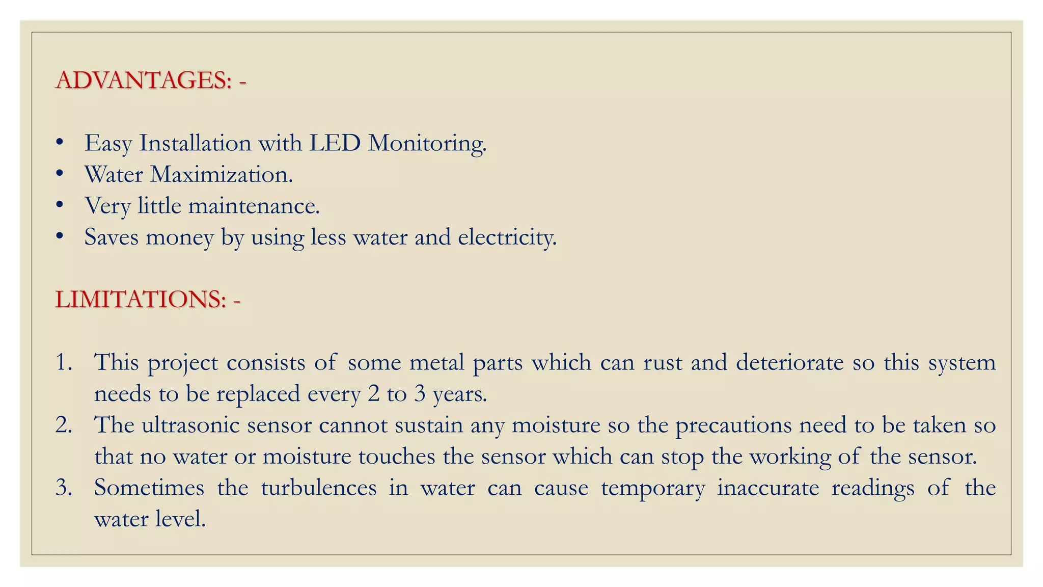 Smart water level management system | PPTX