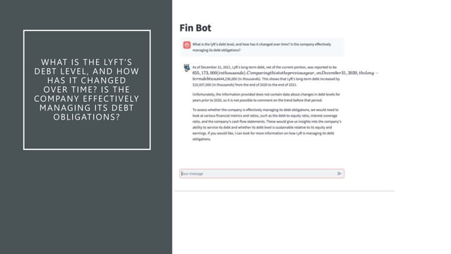 Finbot - LLM Agent powered financial assistant | PPT