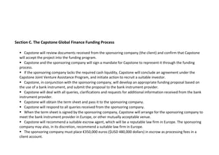 Capstone global finance project funding program facts, information ...