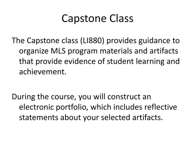 Capstone instructions and examples | PPT