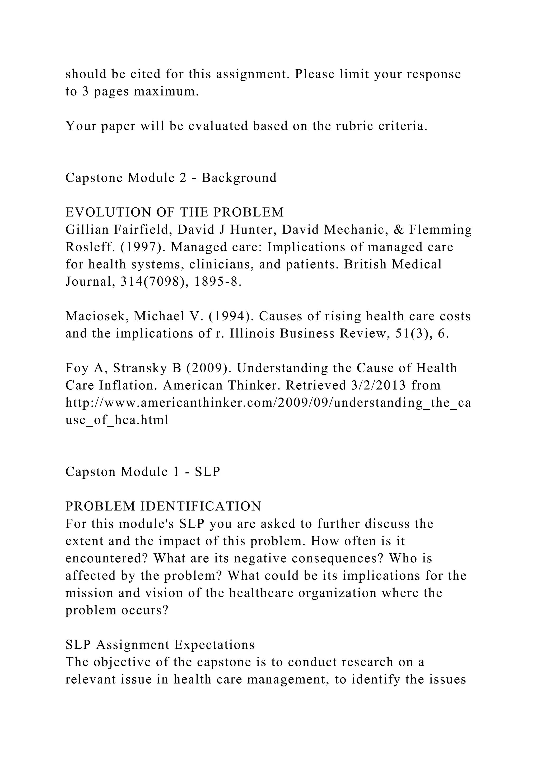 Capstone Module 2 - SLPEVOLUTION OF THE PROBLEMFor this comp.docx