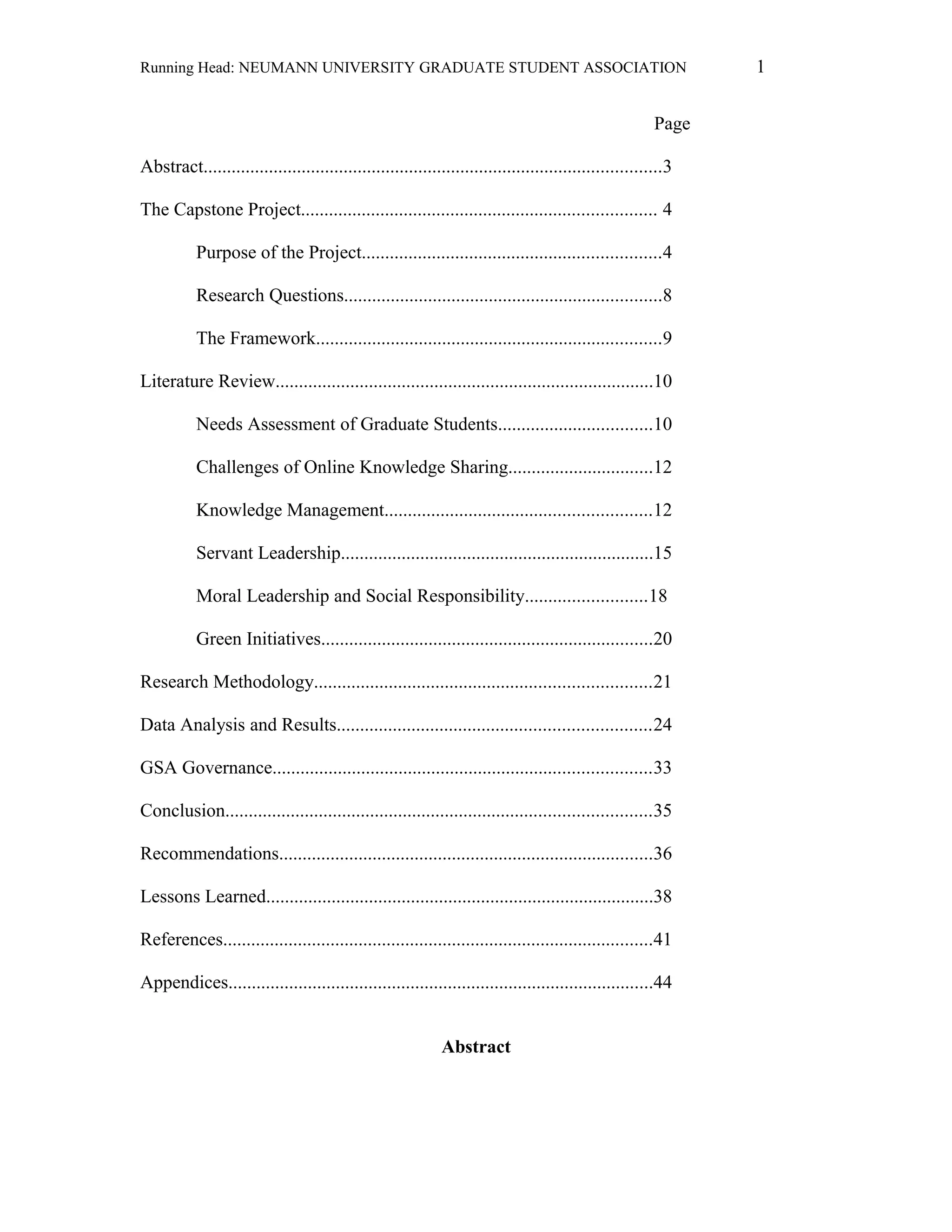 Capstone neumann university gsa proposal | DOC