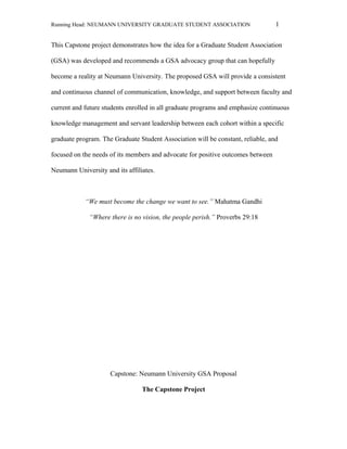 Capstone neumann university gsa proposal | PDF