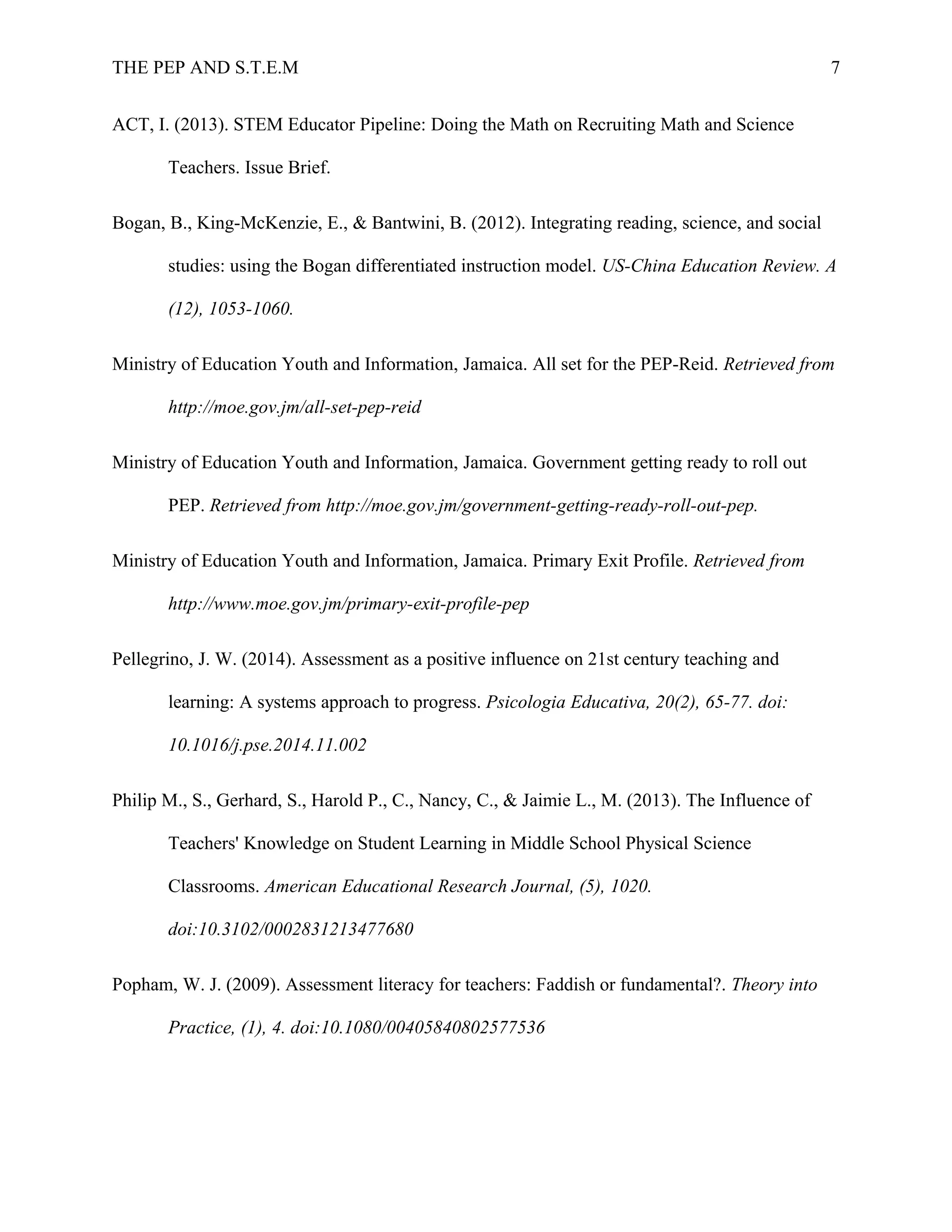 The Primary Exit Profile: What does this mean for STEM in Jamaican ...