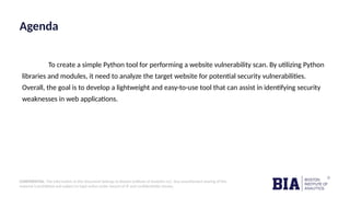 Developing a Simple Python Tool for Website Vulnerability Scanning | PPTX