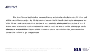 Developing a Simple Python Tool for Website Vulnerability Scanning | PPTX