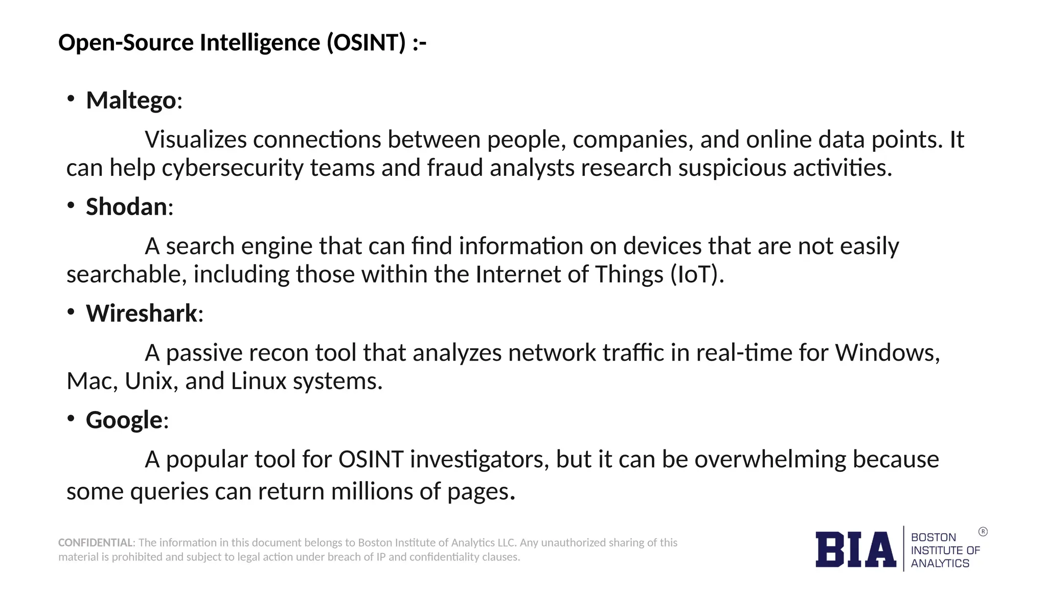 Tools and Methods for Reconnaissance in Cybersecurity | PPTX