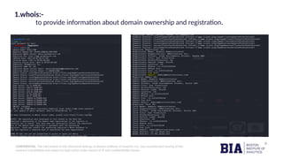 Tools and Methods for Reconnaissance in Cybersecurity | PPTX