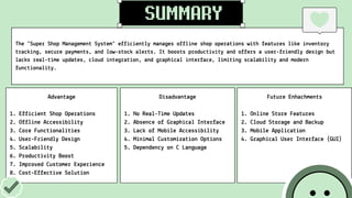 Project Presentation on Super Shop Management System | PPT