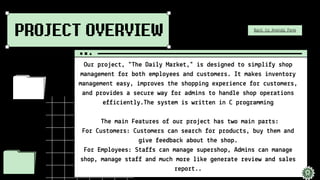 Project Presentation on Super Shop Management System | PPT