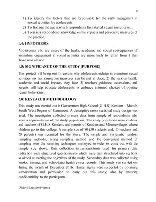 CAPSTONE PROJECT 1 | DOCX | Pregnancy | Reproductive Health