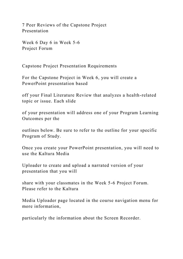 Capstone Project Guide This guide provides an overview of .docx | Education