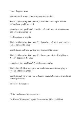 Capstone Project Guide This guide provides an overview of .docx | Education