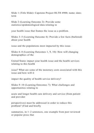 Capstone Project Guide This guide provides an overview of .docx | Education