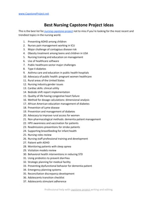 1000+ Free Capstone Project Ideas | Titles | Topics 2019 | PDF