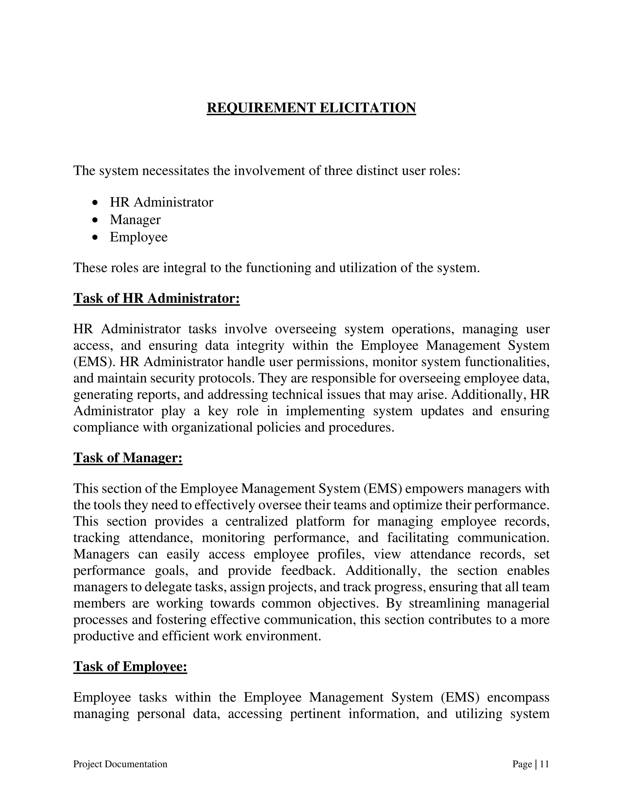 Employee Management System (EMS) Project Documentation | PDF