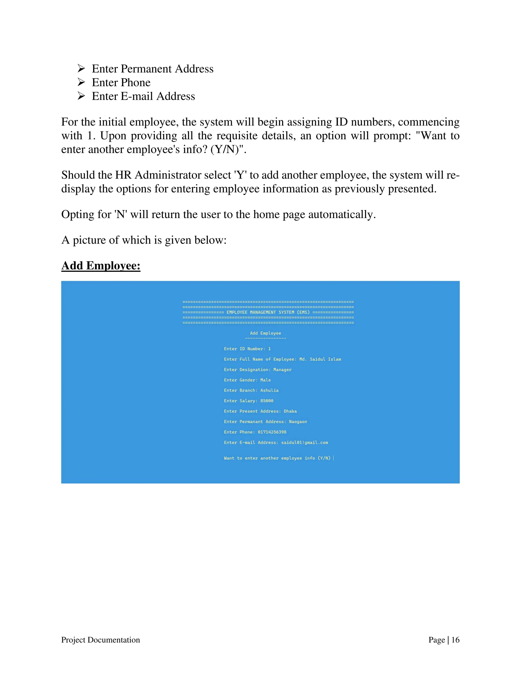 Employee Management System (EMS) Project Documentation | PDF