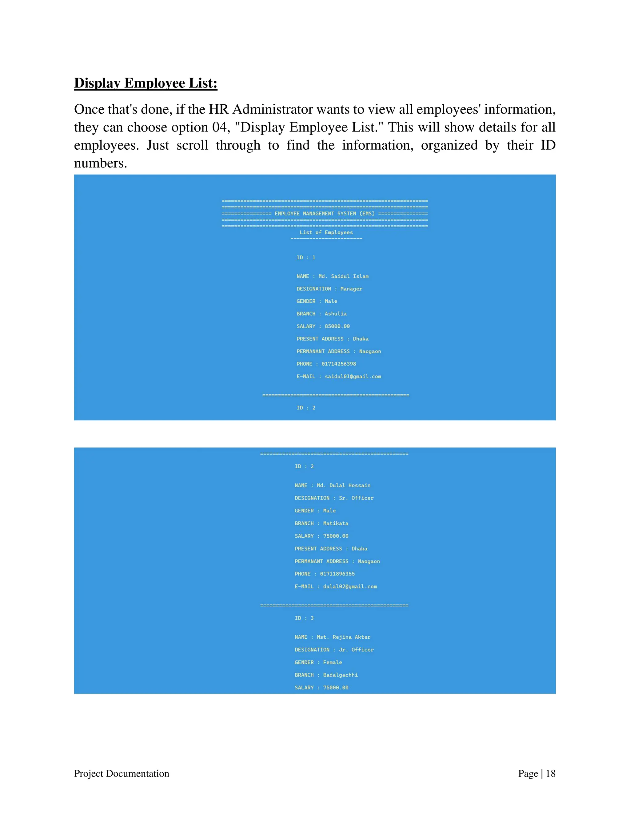 Employee Management System (EMS) Project Documentation | PDF