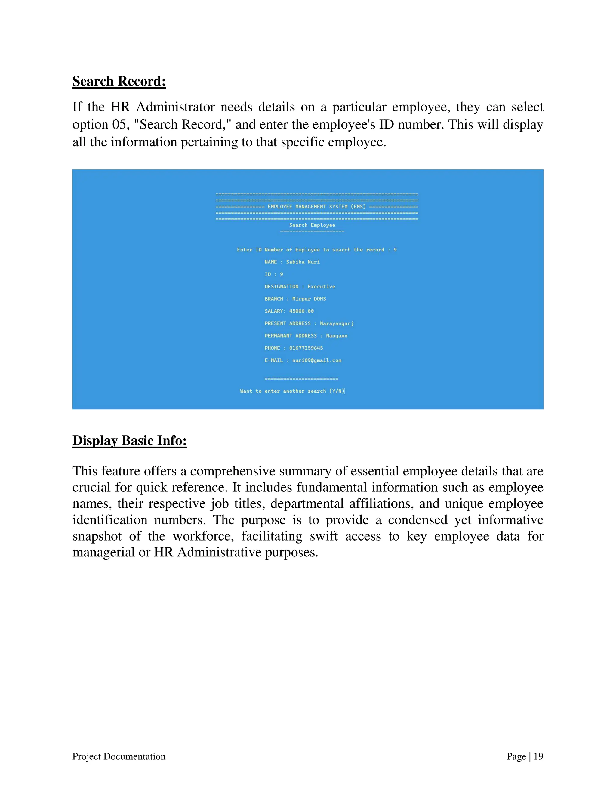 Employee Management System (EMS) Project Documentation | PDF