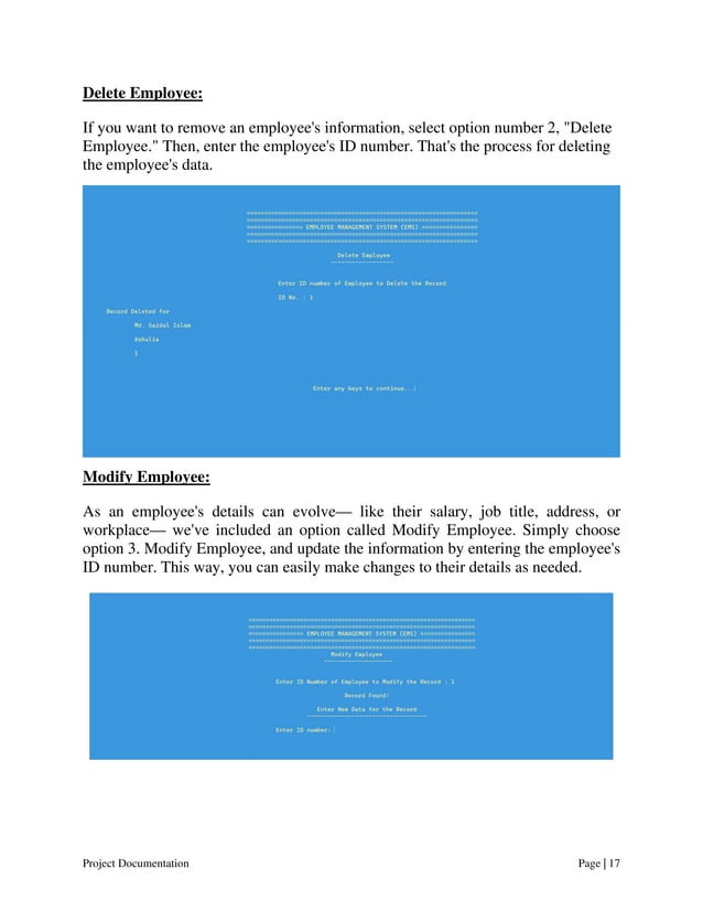 Employee Management System (EMS) Project Documentation | PDF