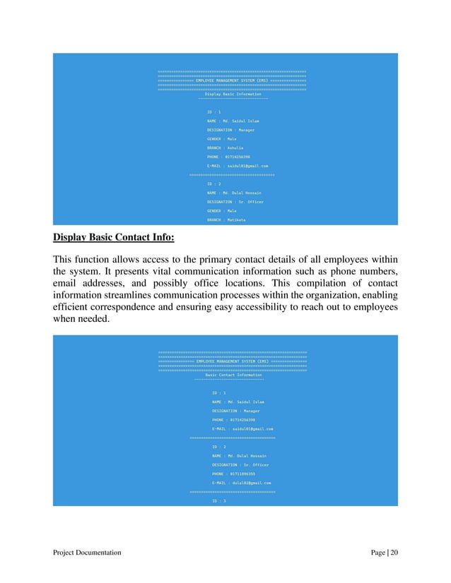 Employee Management System (EMS) Project Documentation | PDF