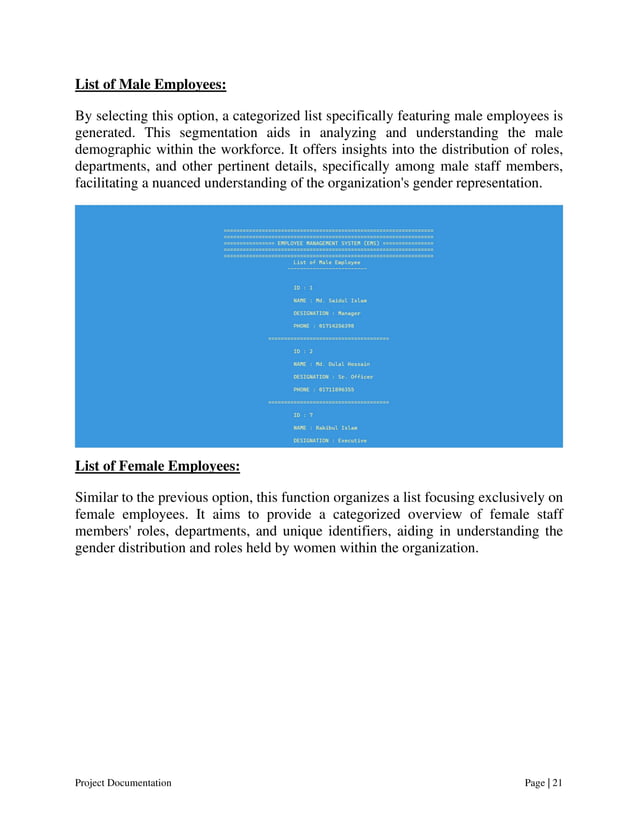 Employee Management System (EMS) Project Documentation | PDF
