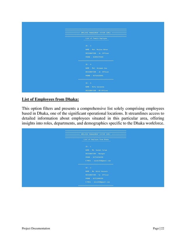 Employee Management System (EMS) Project Documentation | PDF