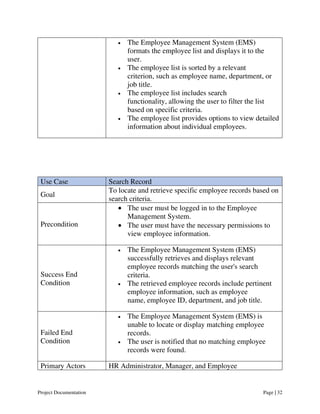 Employee Management System (EMS) Project Documentation | PDF