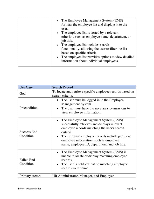 Employee Management System (EMS) Project Documentation | PDF