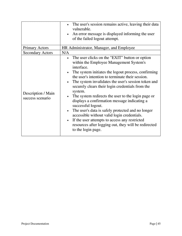 Employee Management System (EMS) Project Documentation | PDF