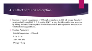 Adsorption of Phenol from Aqueous Solution using Algal Biochar | PPTX | Chemistry | Science