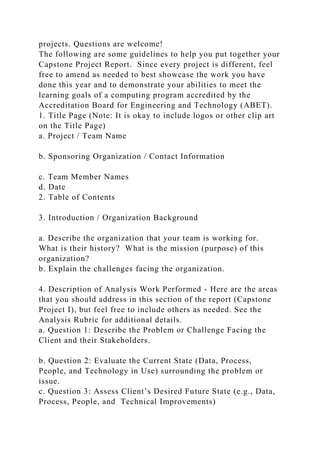 Capstone Project Report GuidelinesThe Capstone Project represent.docx