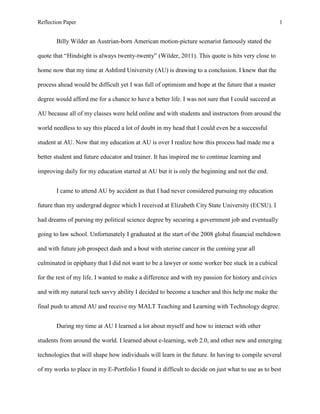 Capstone reflection paper | PDF