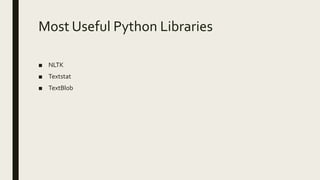 Natural Language Processing of the 2016 US Presidential Election | PPT