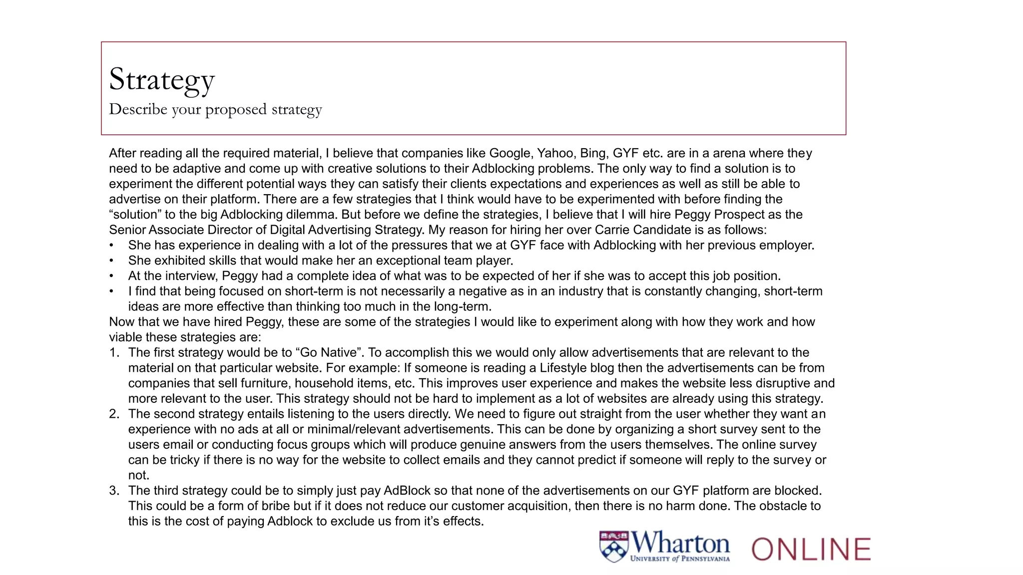 Wharton Business Analytics Capstone Project | PPTX